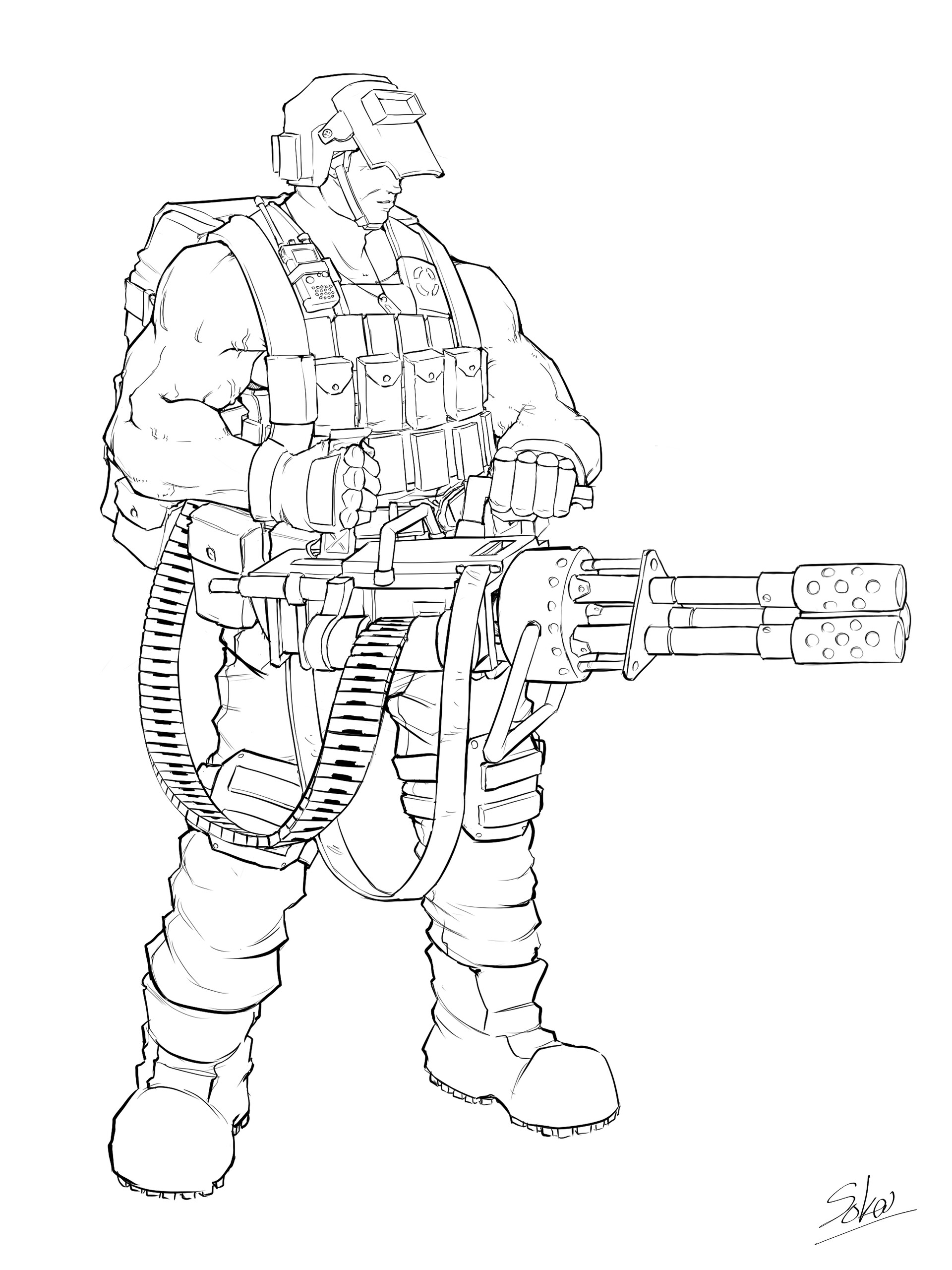 ArtStation - Machine gunner