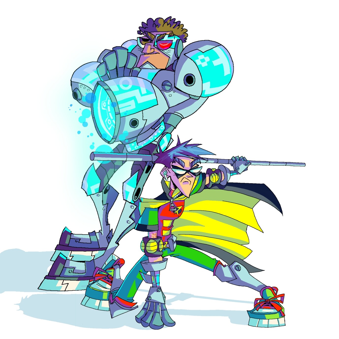 ArtStation - Teen titans (Robin and Cyborg)