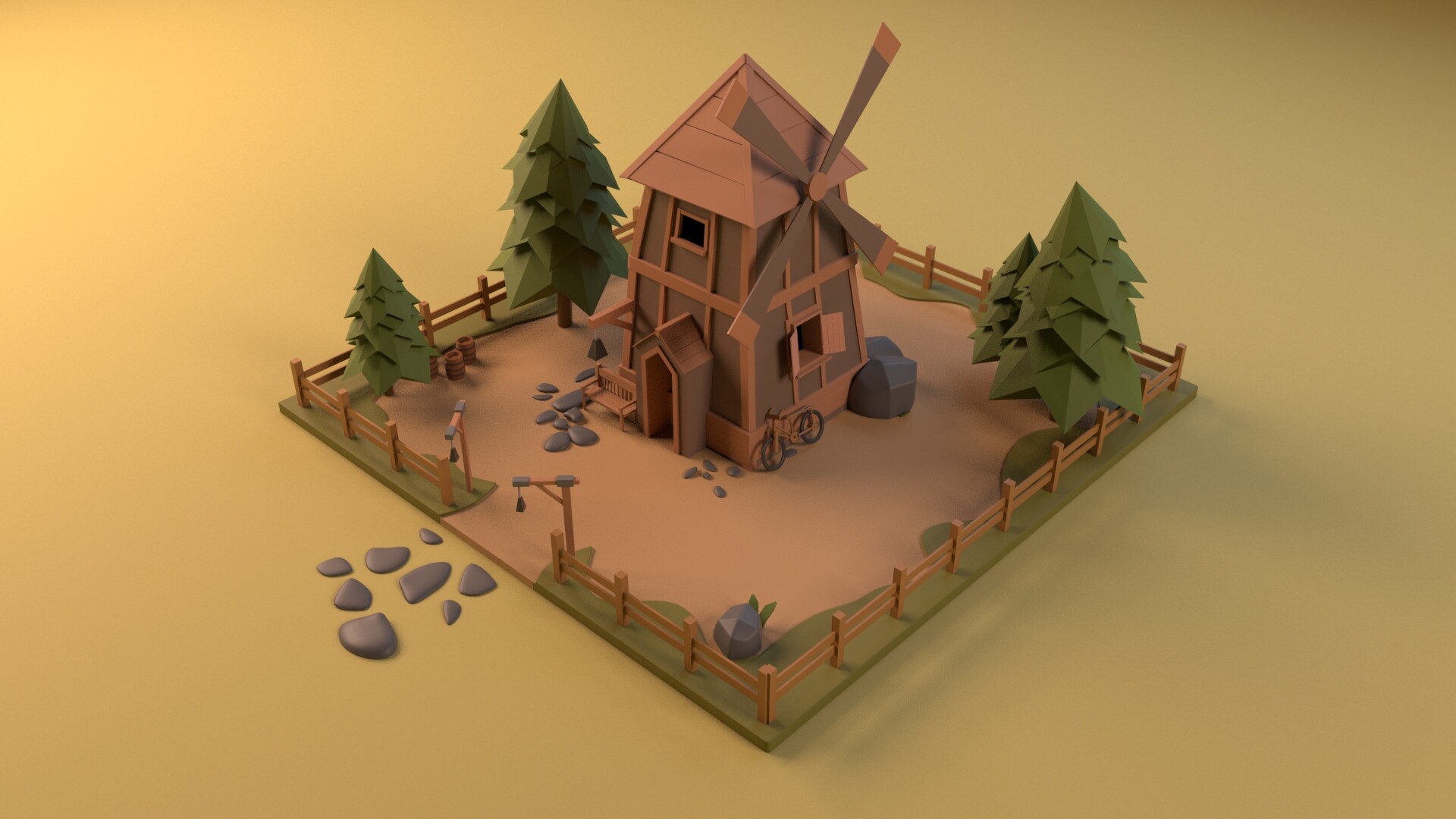 ArtStation - Low poly windmill