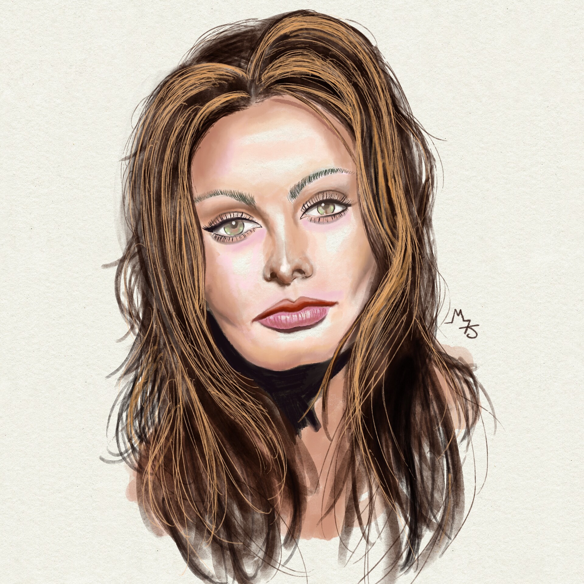 ArtStation - Sofia Loren Portrait