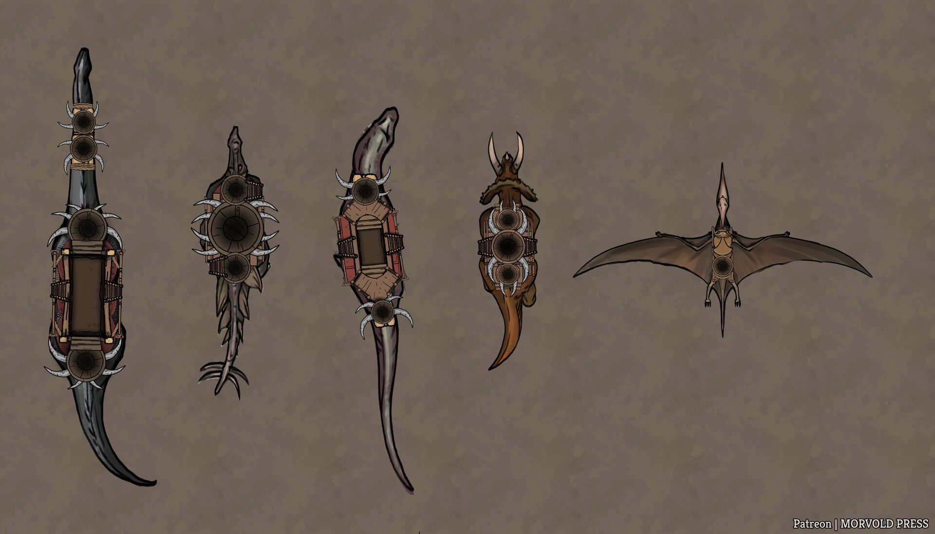 ArtStation - Dinosaur Siege Mounts! (Brontosaurus, Stegosaurus, T-Rex ...