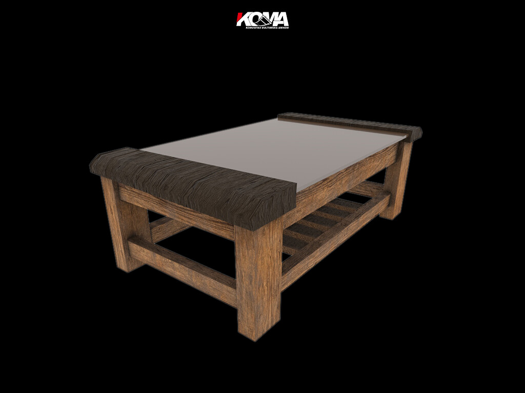 ArtStation - wooden glass table (by: Arif Nur Rohman)