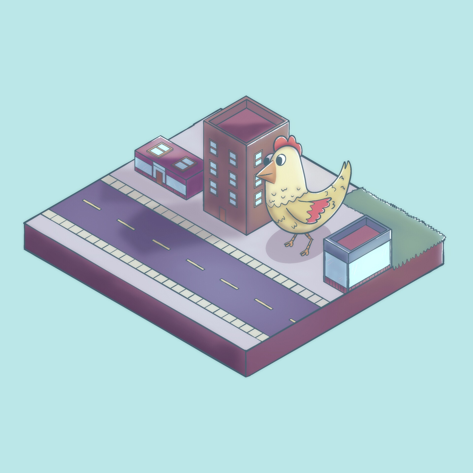 Chicken Crossing The Road Animation