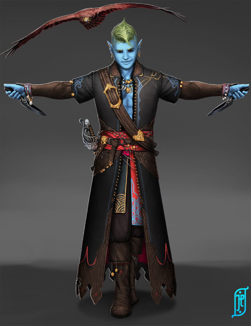 ArtStation - Character 50 - Commission Water Genasi Rogue