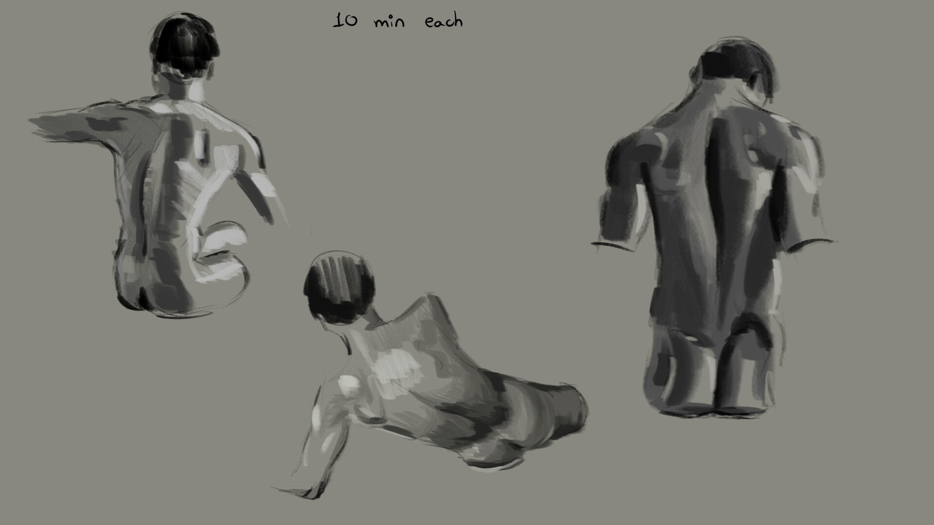 male drawing reference back