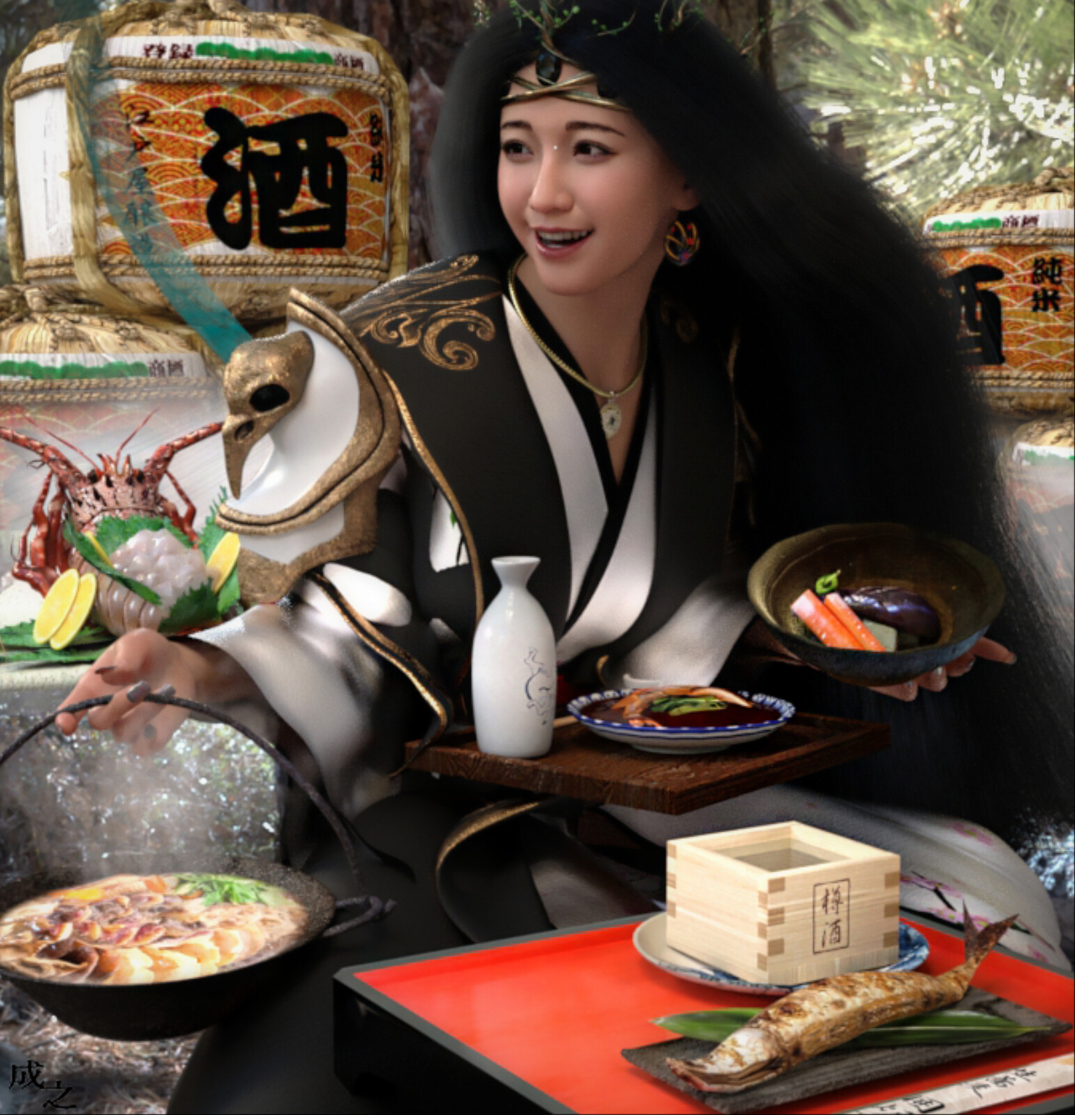 NARIYUKI SHIMAMOTO - OOGETSU-HIME (JAPANESE FOOD GODDESS )