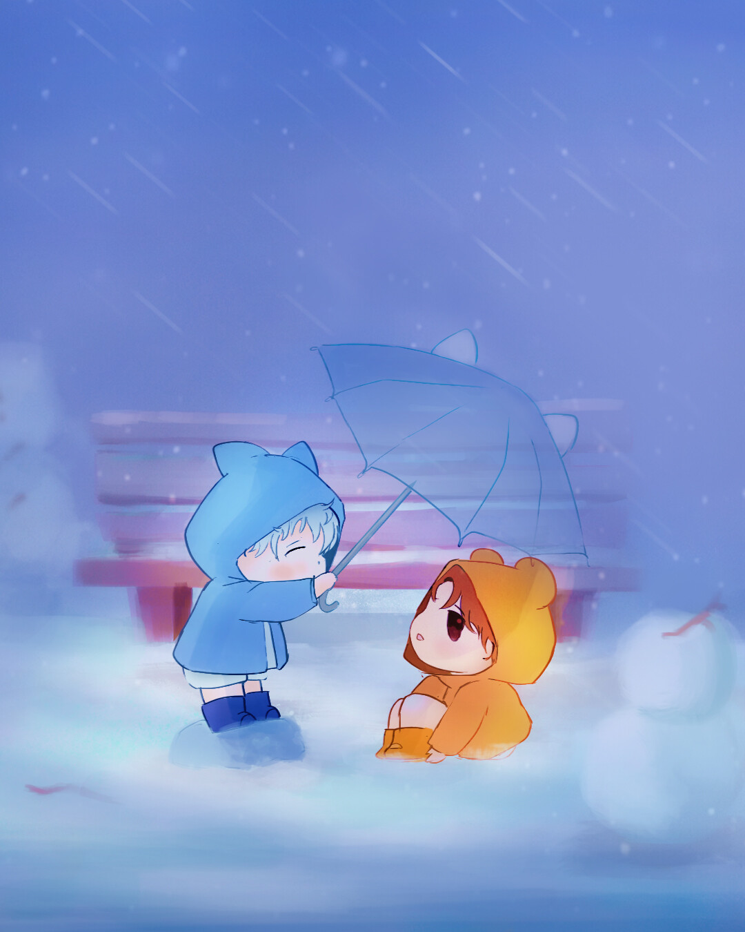 ArtStation - Cute Chibi's in snow