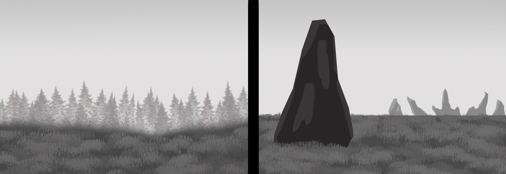 ArtStation - Greyscale Environment Sketches