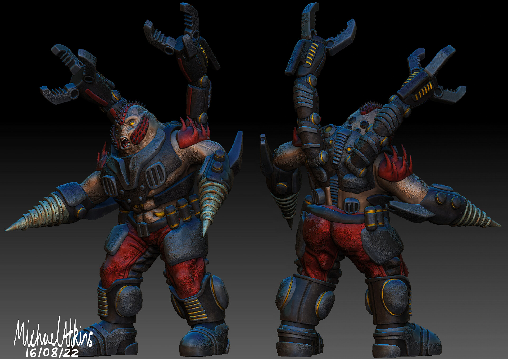 ArtStation - Michael Atkins 3D Driller Alien Character Sheet