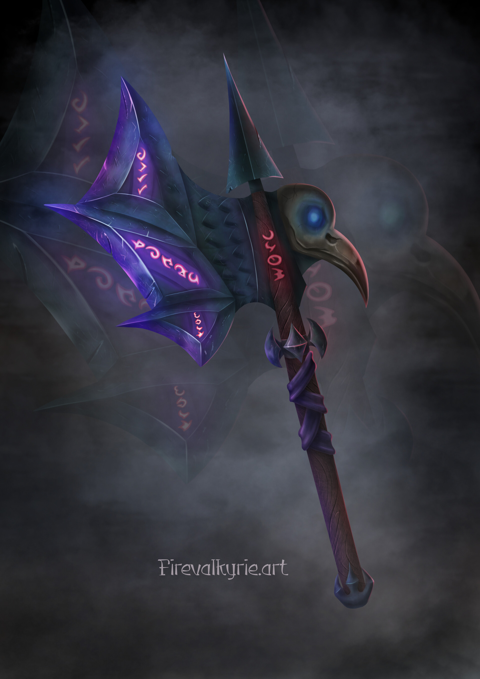 ArtStation - dark elf axe concept