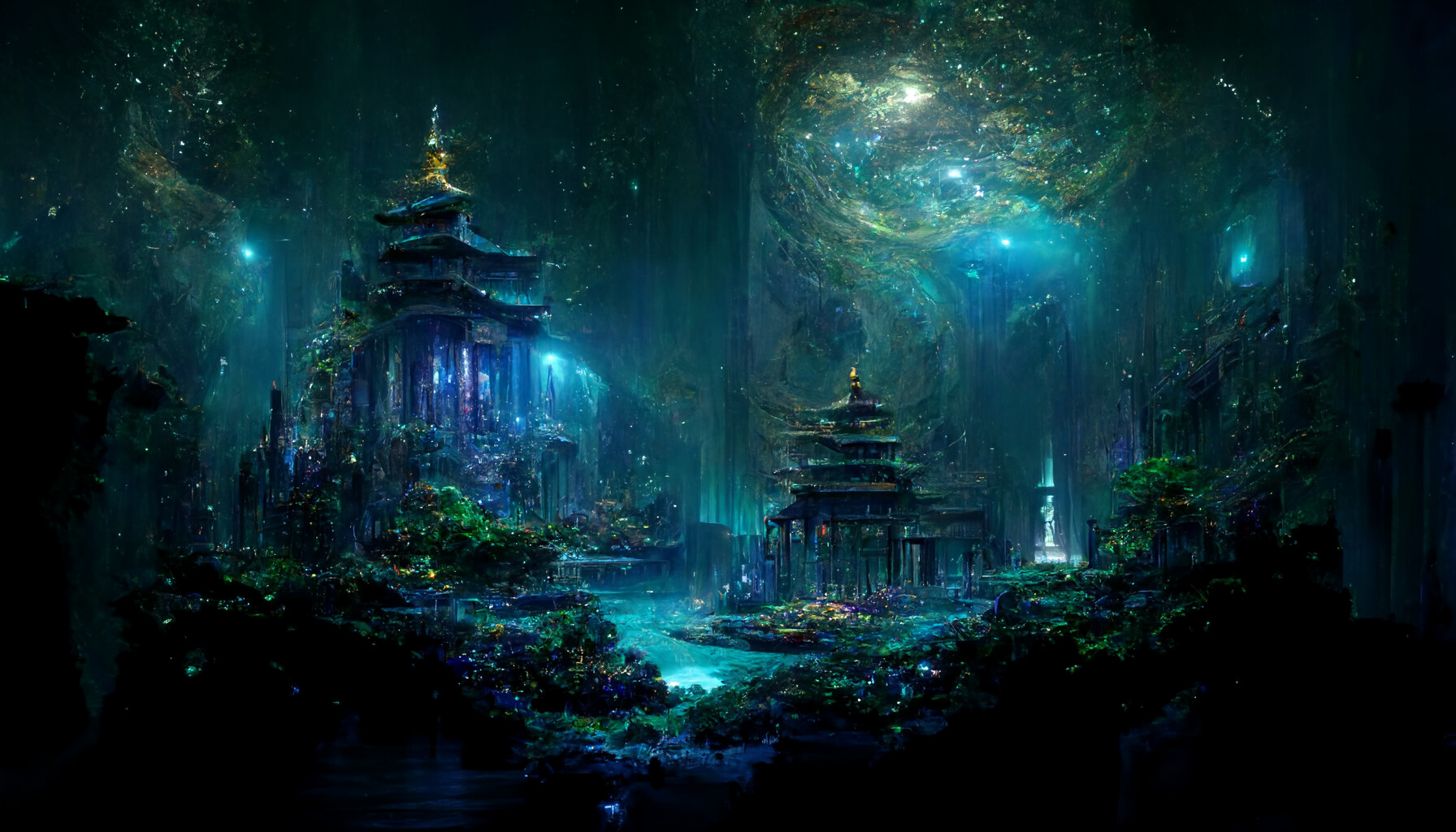 ArtStation - ai art in cave temple