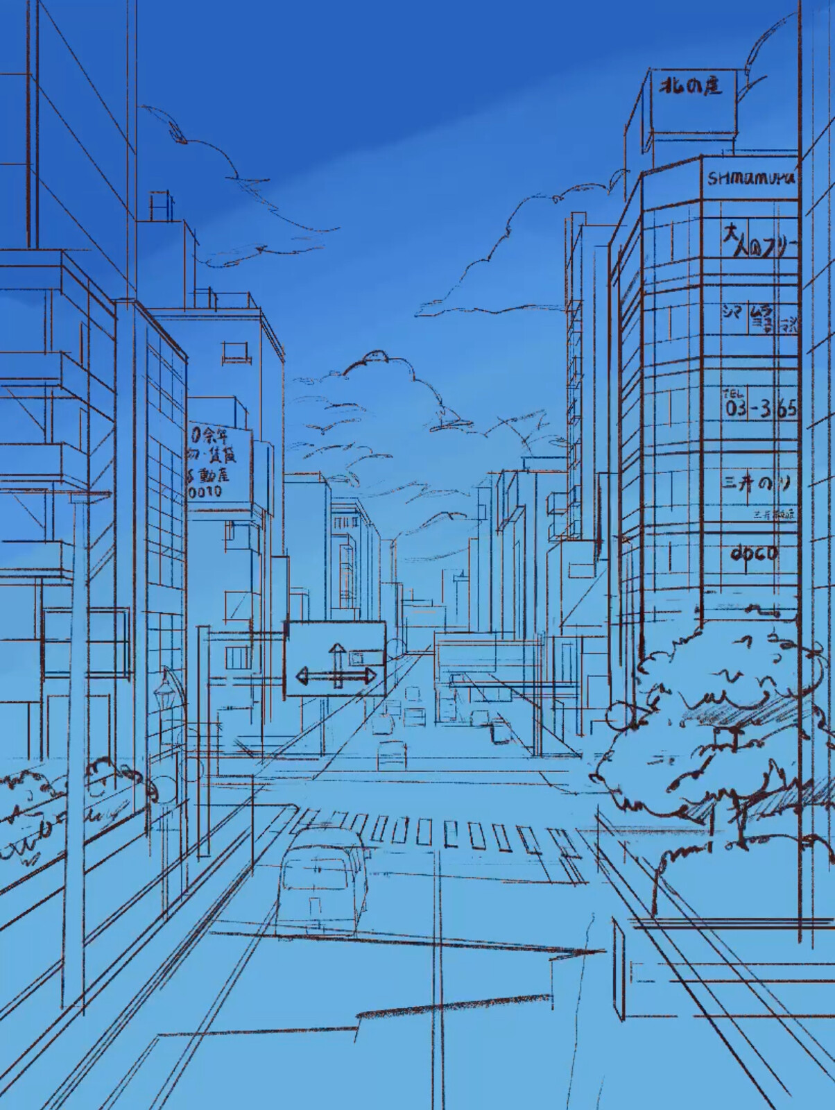 Wingfox workshop - Procreate插畫教程——Ghibli動漫風格場景《東京街頭》