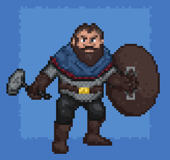 ArtStation - Dwarven Fighter Pixel Art