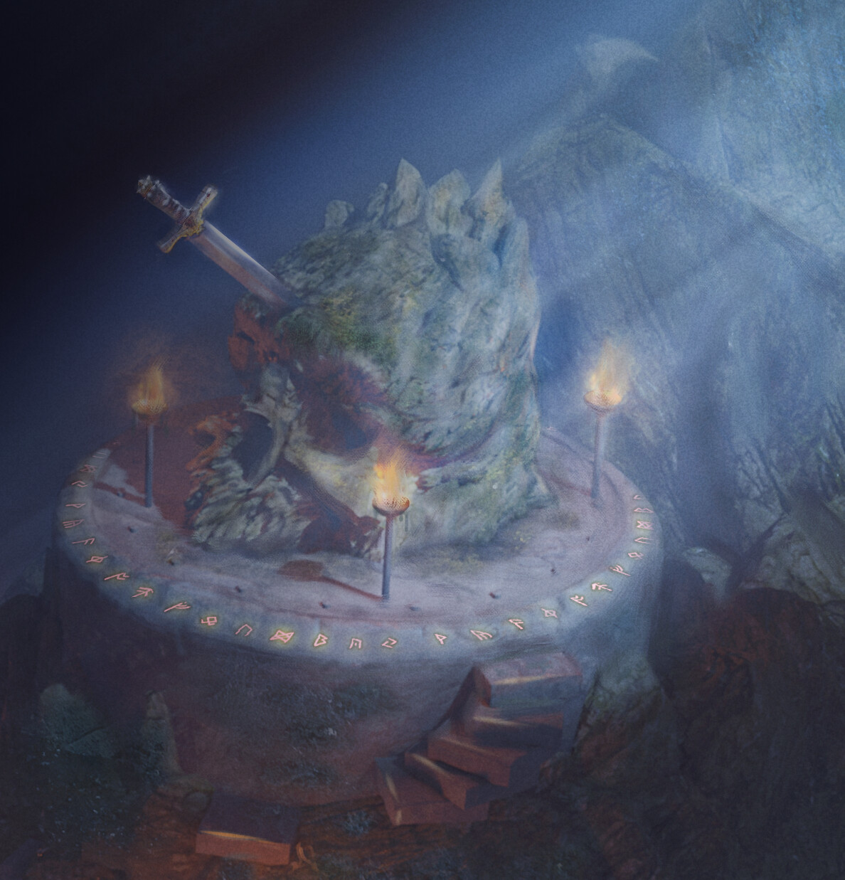 ArtStation - Excalibur & le rocher du crane