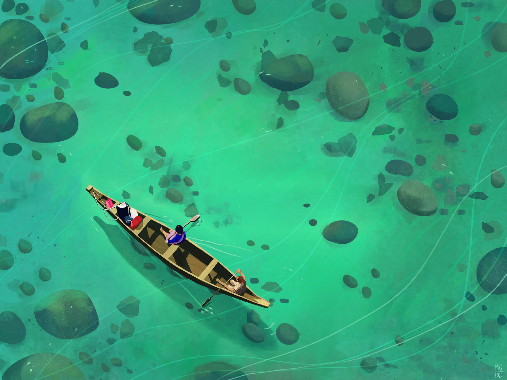 ArtStation - Boating in Clear Waters