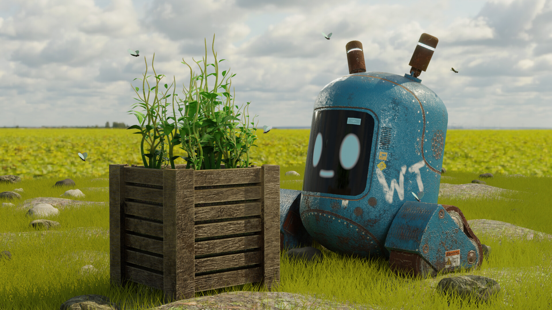 ArtStation - Robot admires nature
