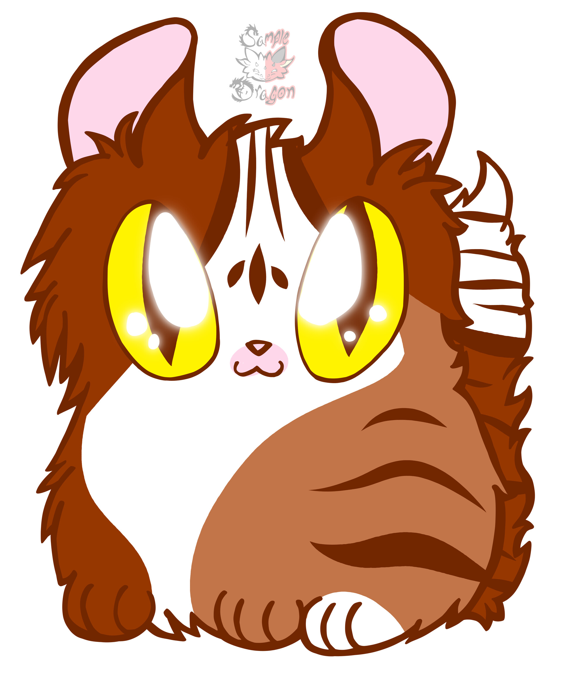 ArtStation - Fluffy American Curl Cat Coloring Page Free2Use