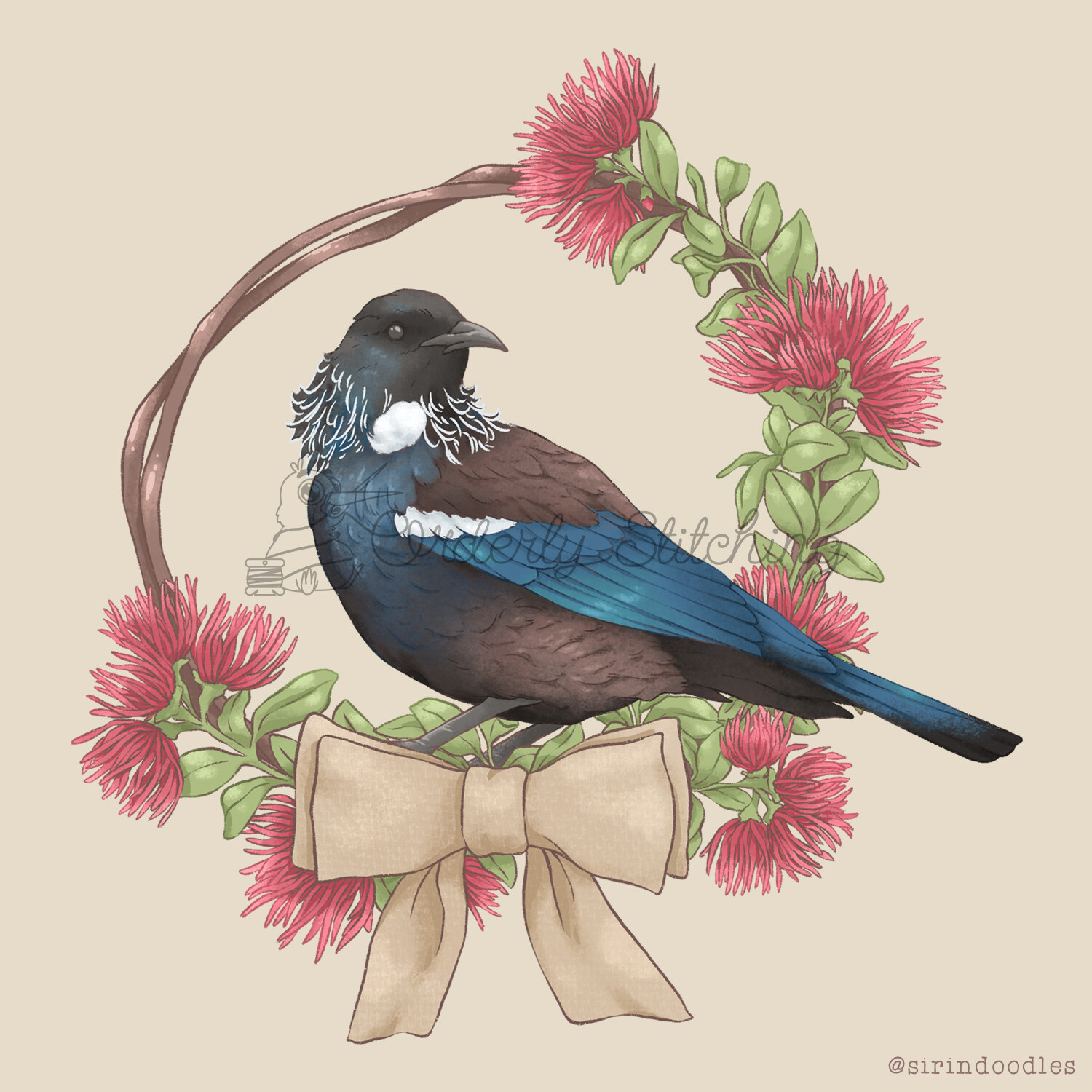ArtStation - New Zealand birds - Tui bird