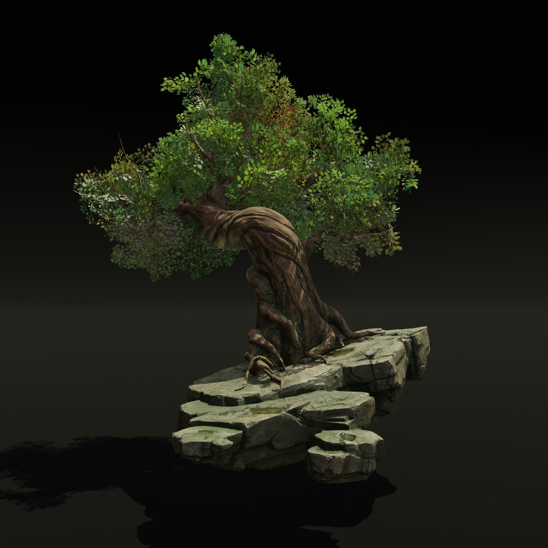 ArtStation - Tree and cliff