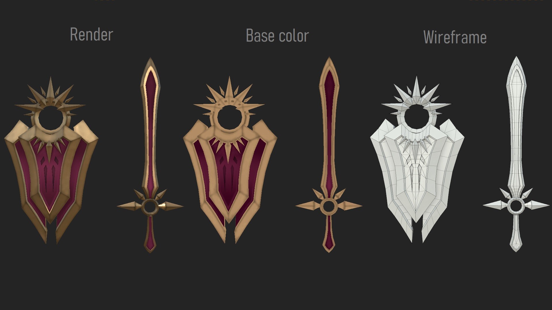 Mark Farkas - Leona shield and sword from League of Legends /Lowpoly/