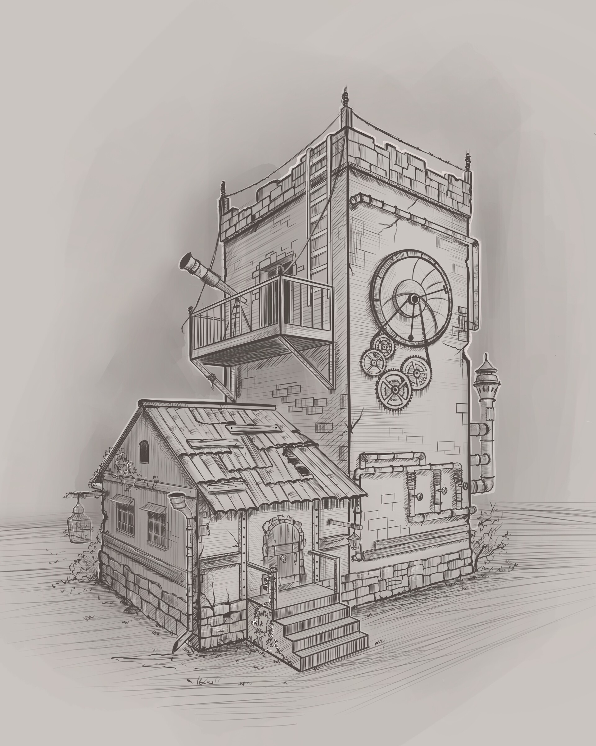 ArtStation - Building sketch