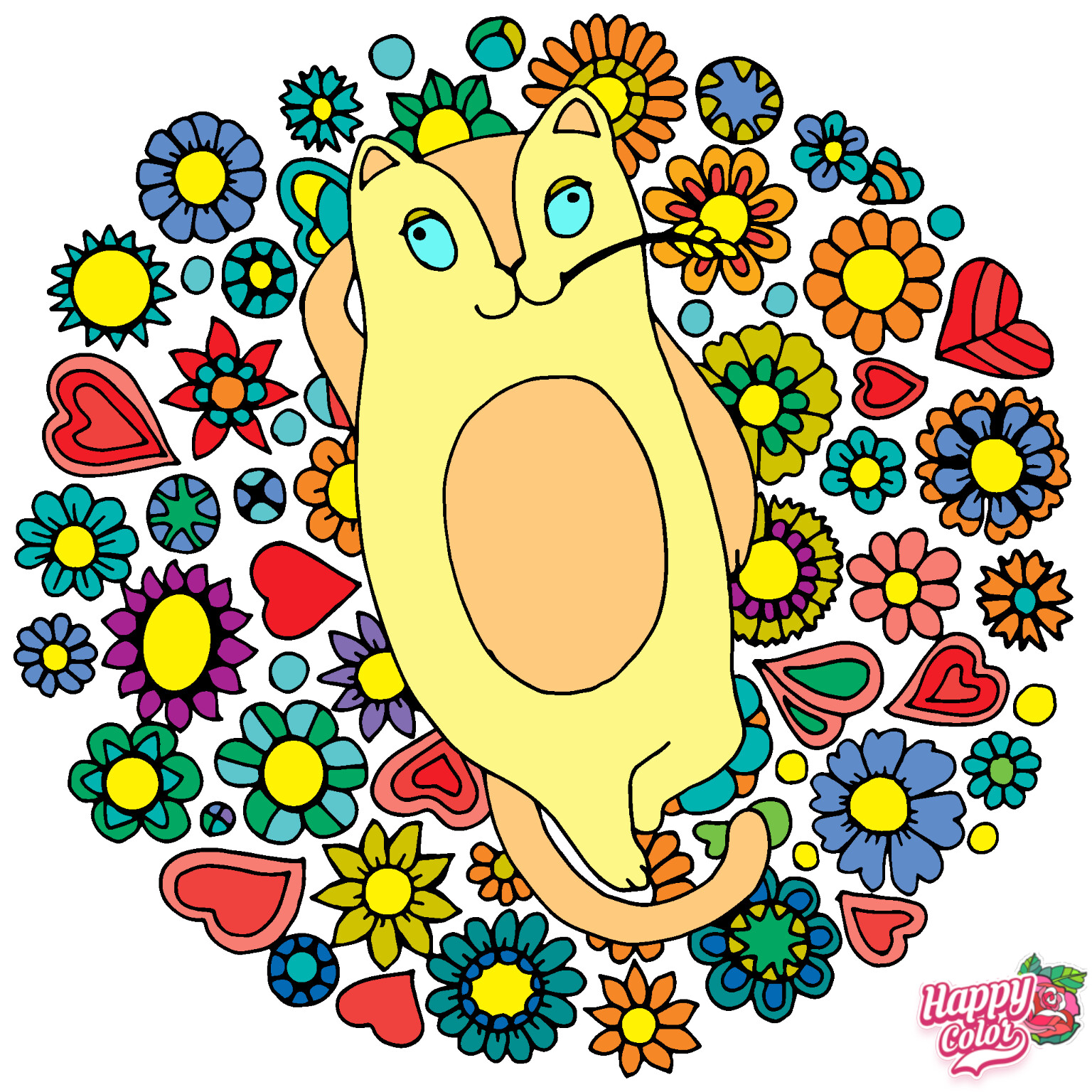 ArtStation - Flower Heart And Cat