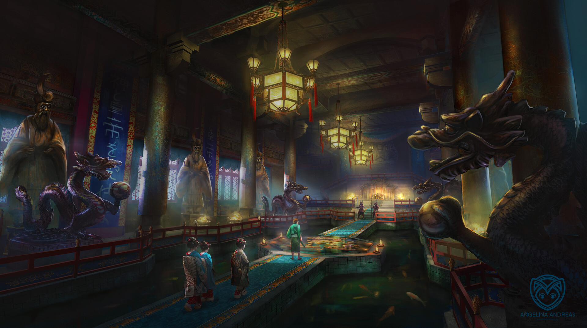 ArtStation - Feudal Japanese Throne room