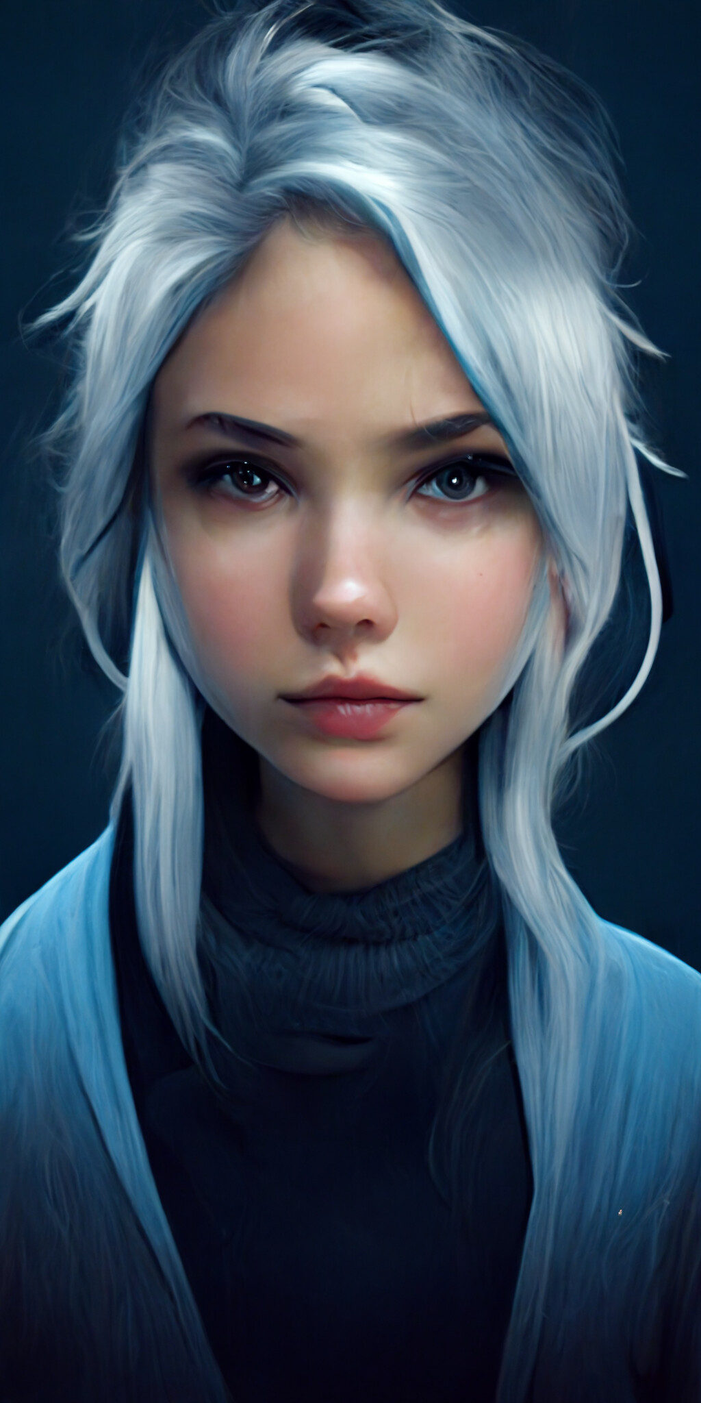 White Hair Woman Art