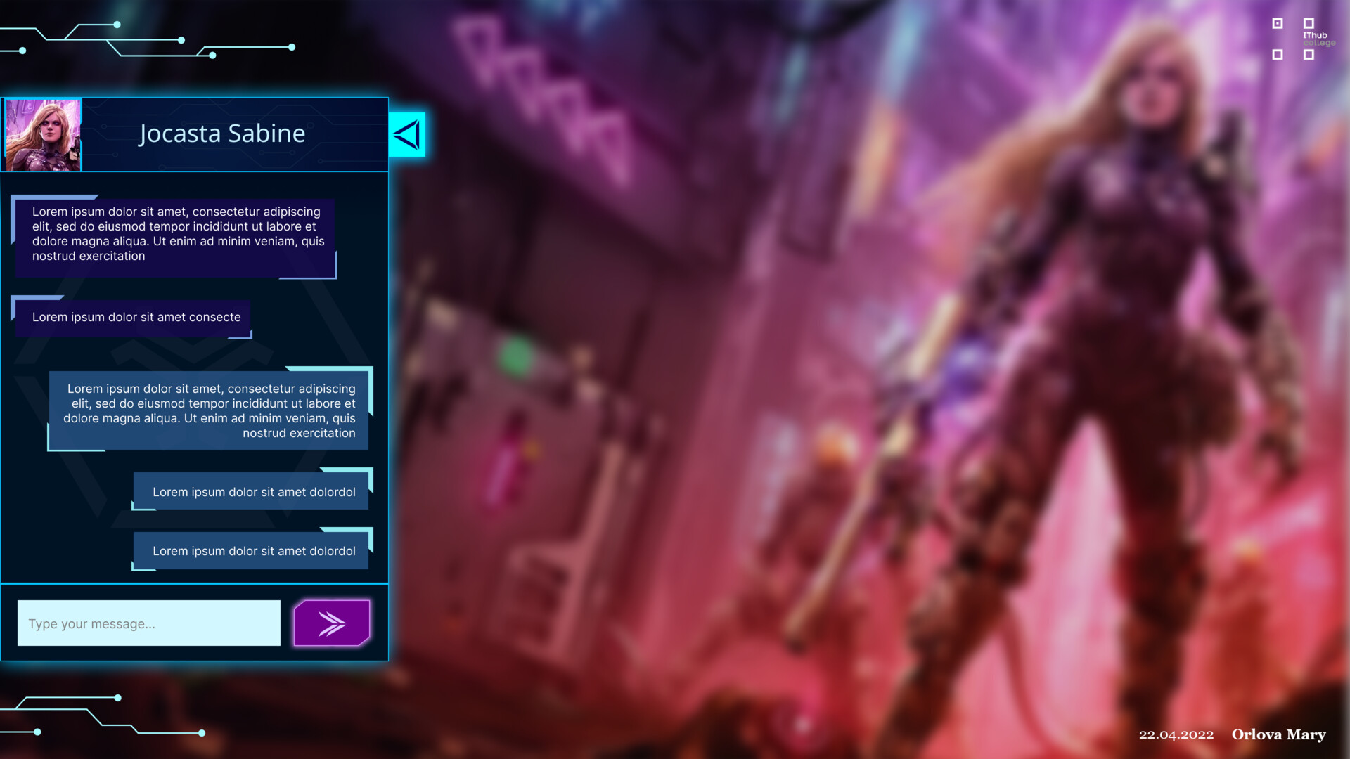 ArtStation - Sci-fi/Cyberpunk chat window