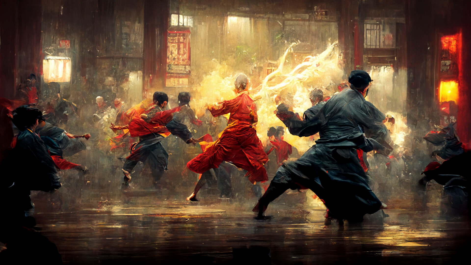 ArtStation - All of those humans happened to be kung-fu fighting