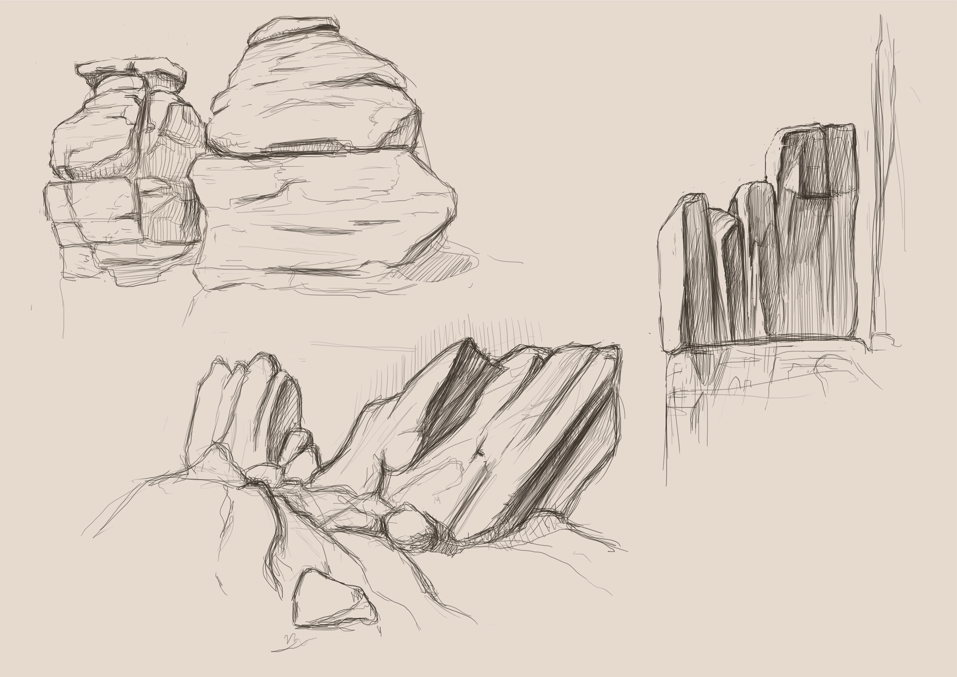 ArtStation - Sketches of stones