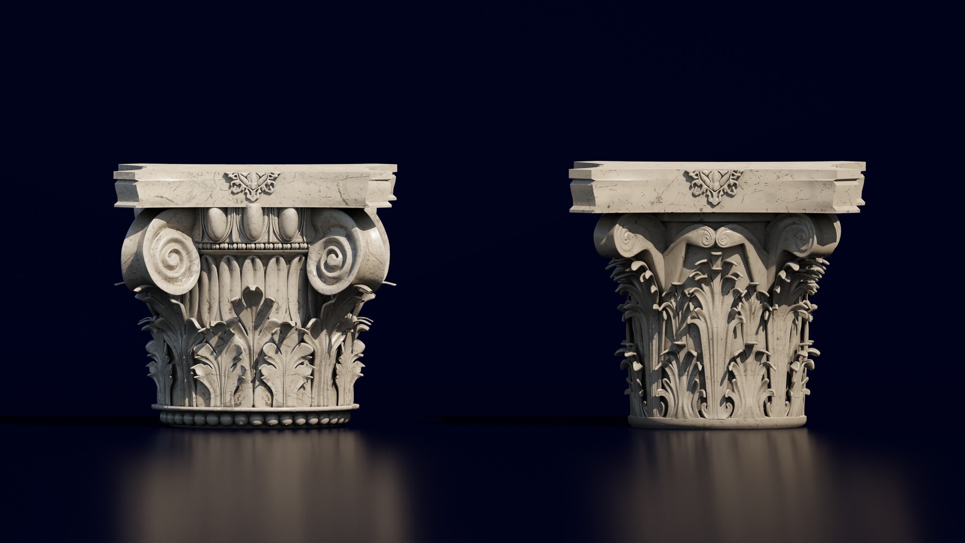 ArtStation - Capitel compuesto y corintio