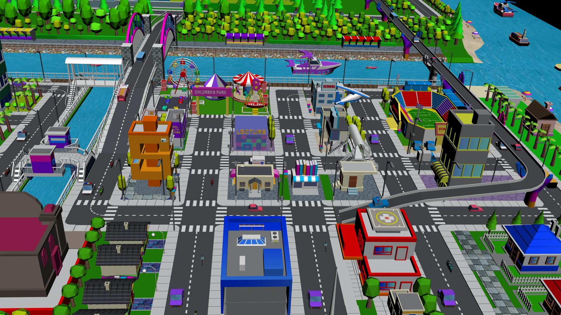 ArtStation - Low Poly City Town 3D model