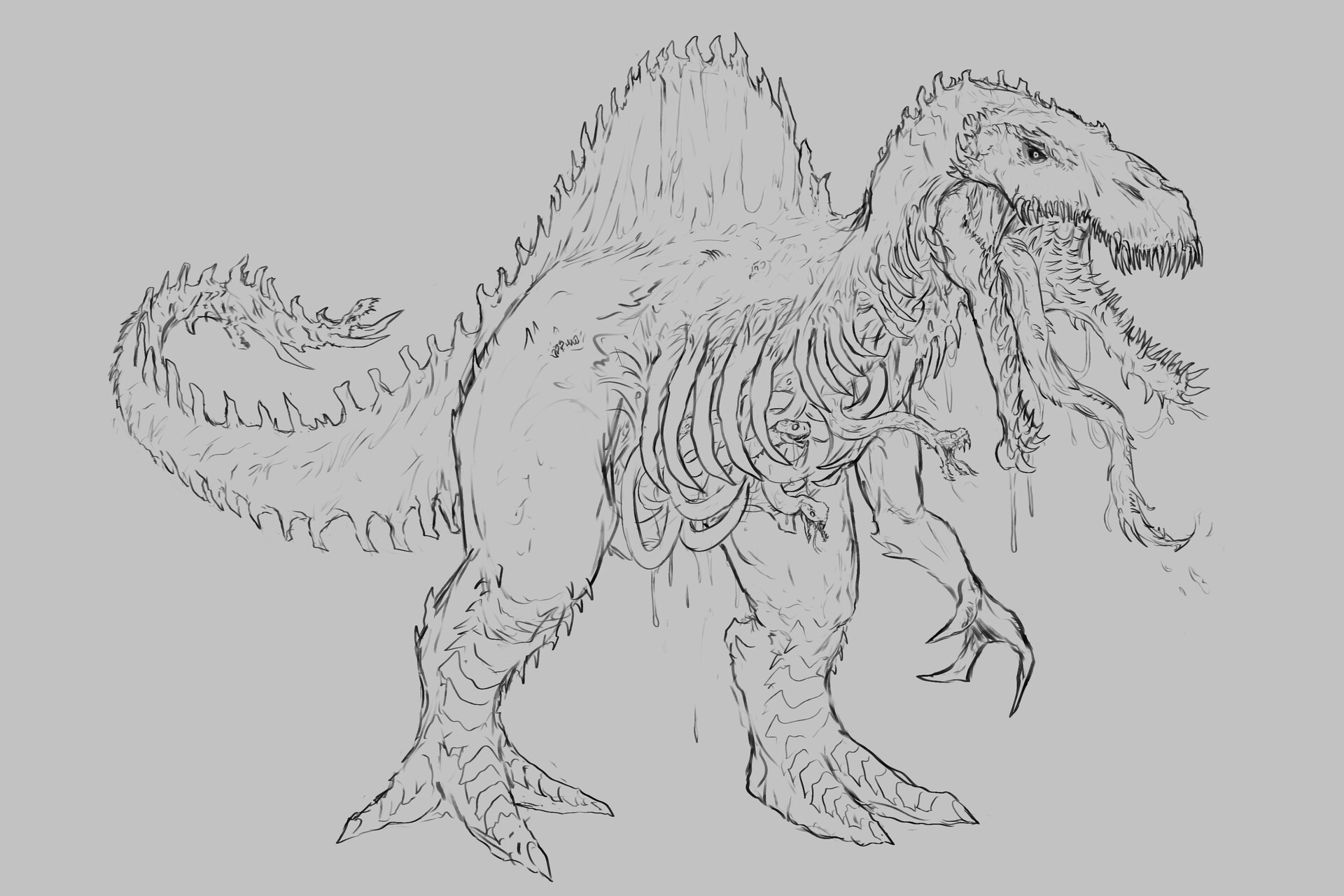 t rex fighting spinosaurus coloring page