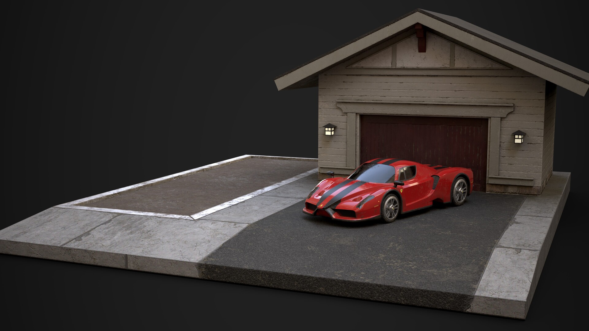 ArtStation - Ferrari and Garage