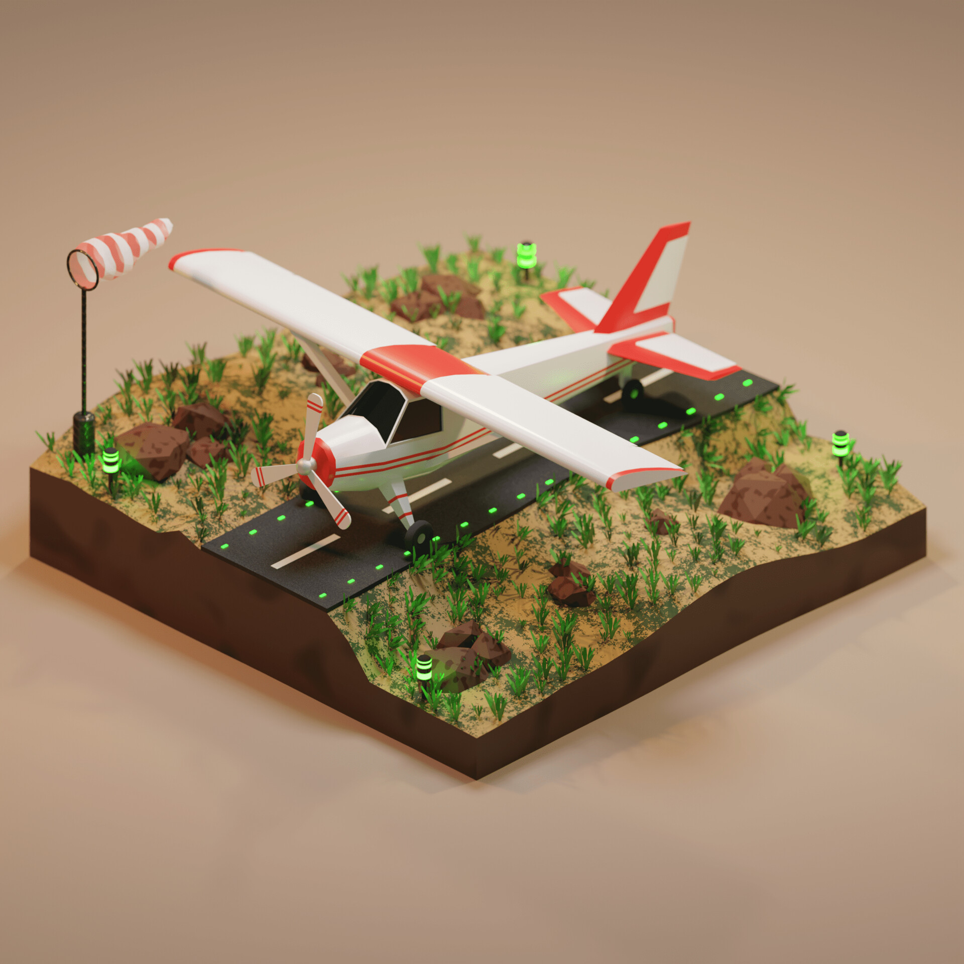 ArtStation - Airplane 3D isometric