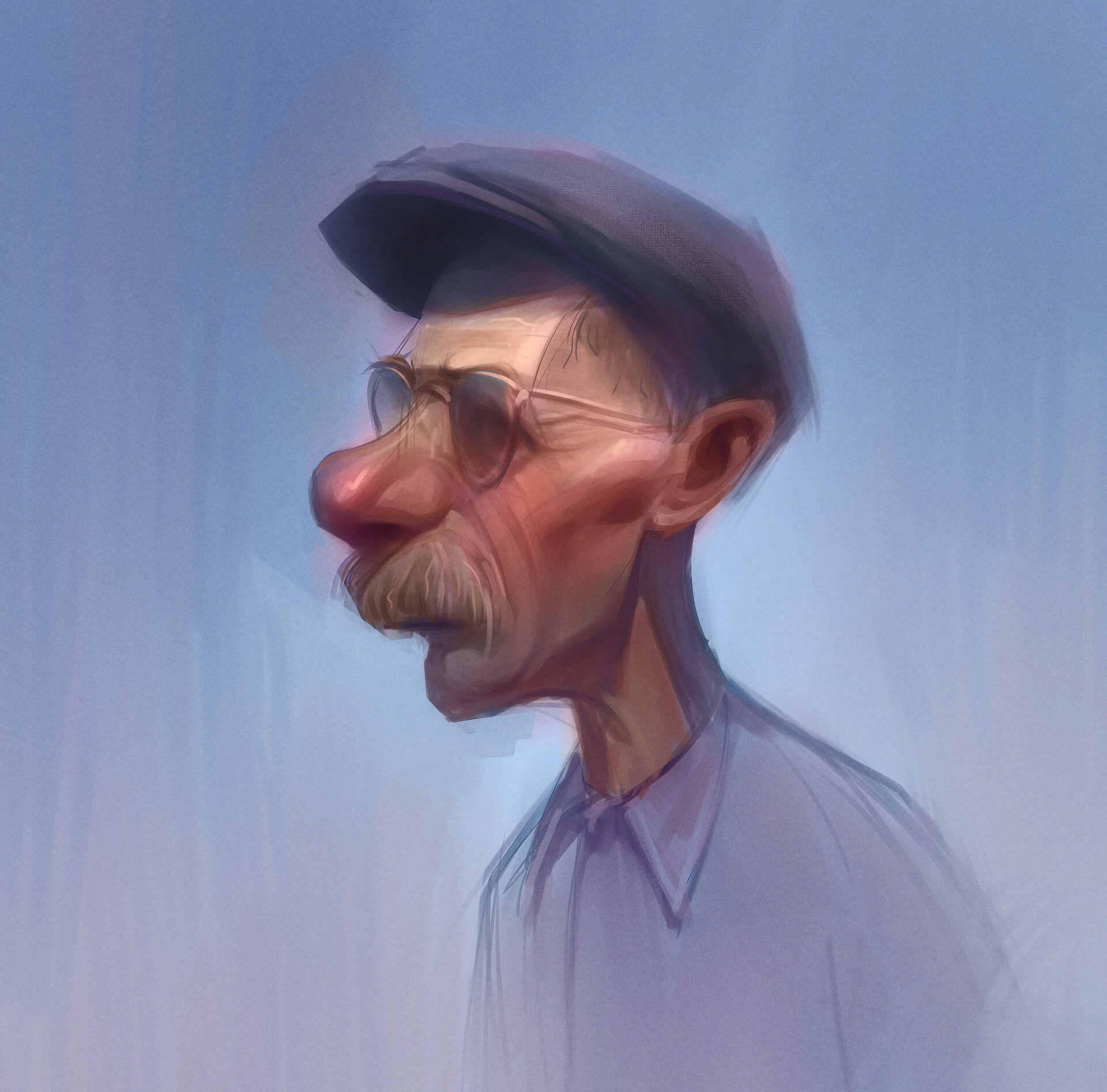 Ahmed Nassr - old man stylized portrait