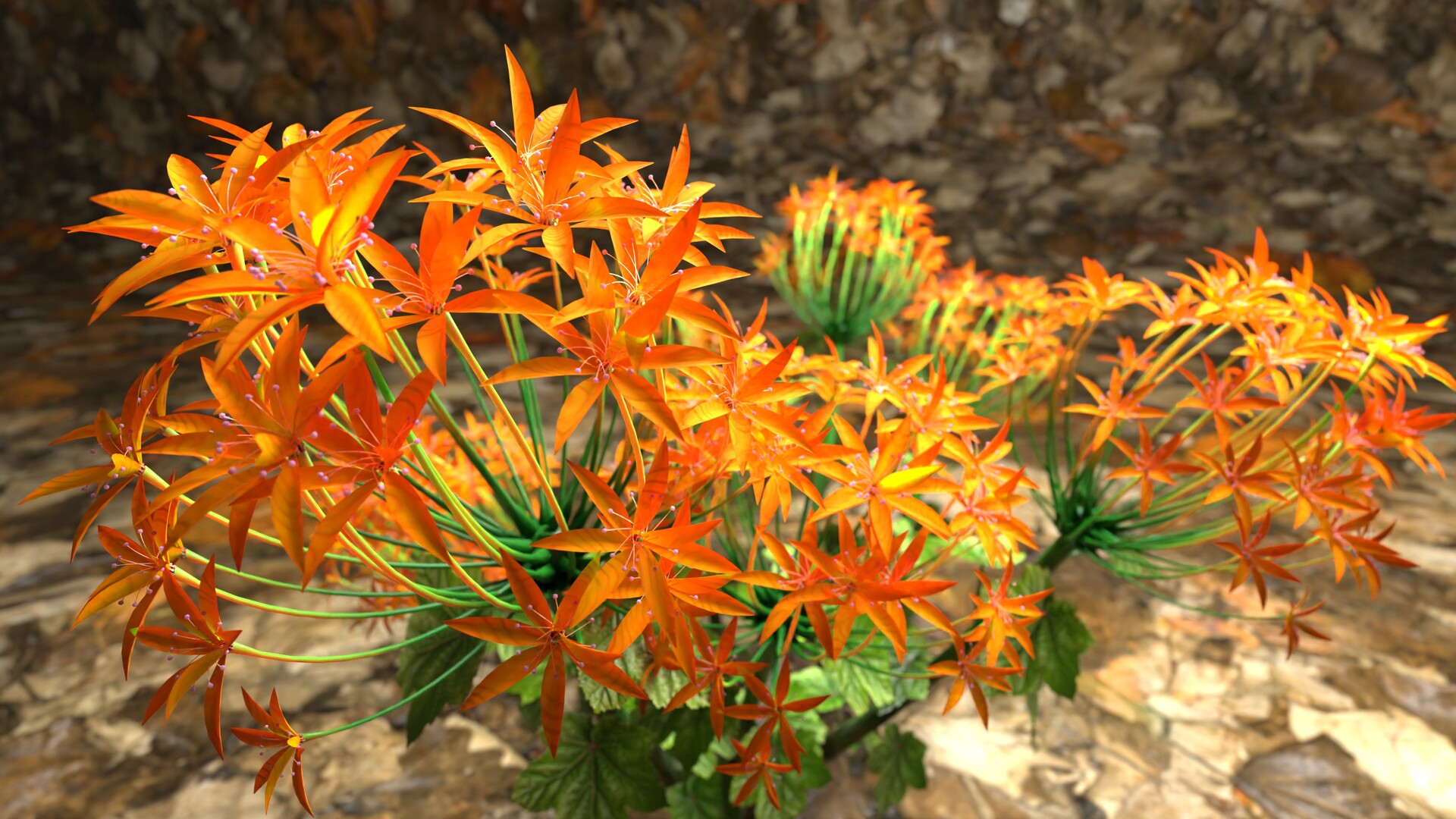 ArtStation - Fully Animated Flower Bush