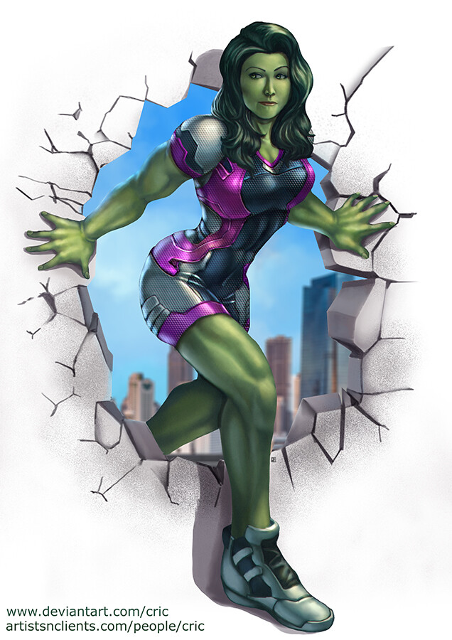 Artstation She Hulk Walks Through The Fourth Wall