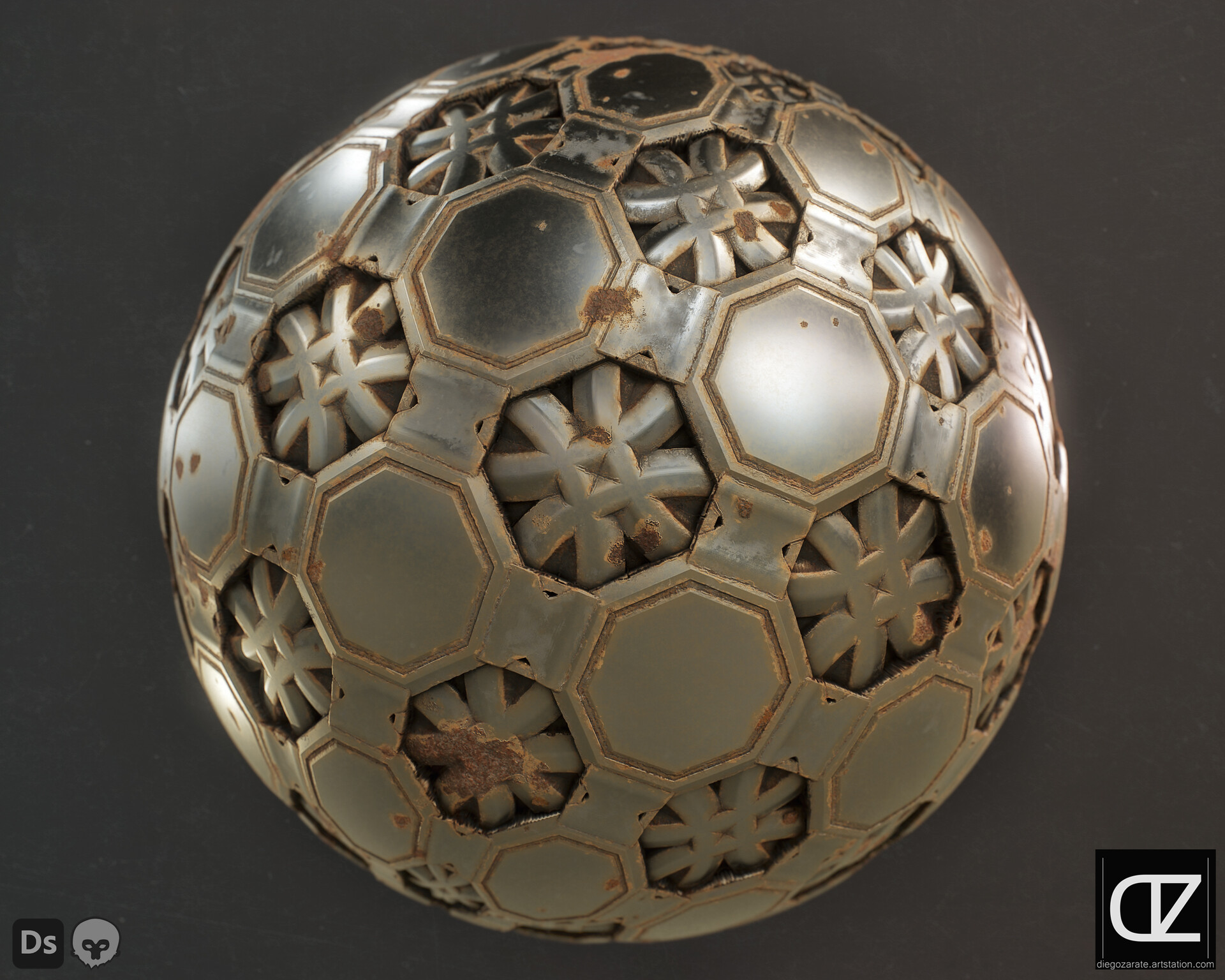 ArtStation - PBR - SCIFI METAL SURFACE LIKE QUAKE OR DOOM - 4K MATERIAL
