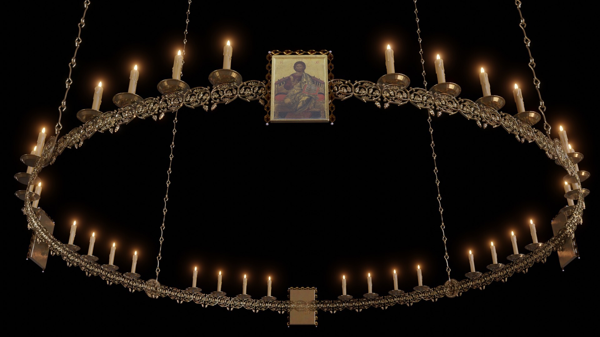 ArtStation - Polyeleos, eastern orthodox church chandelier