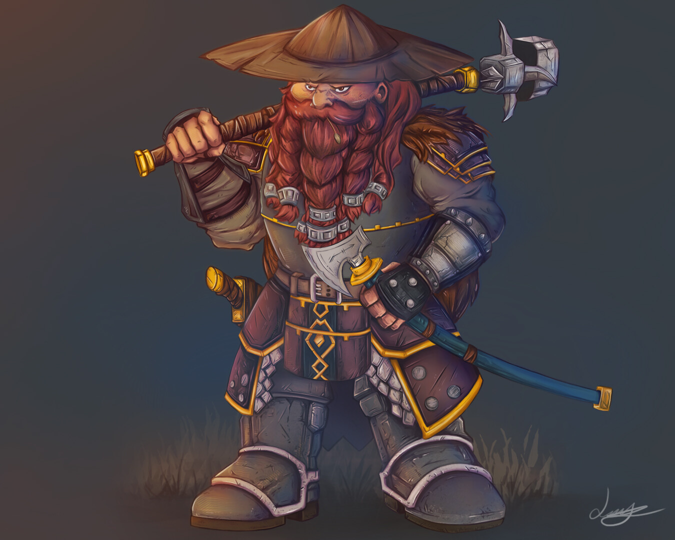 ArtStation - Dwarf/Samurai