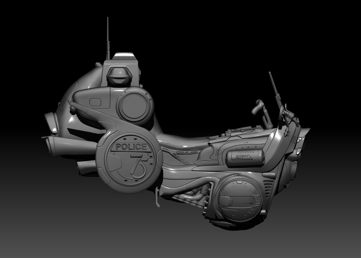 ArtStation - RetroFuturistic Police Hover Bike