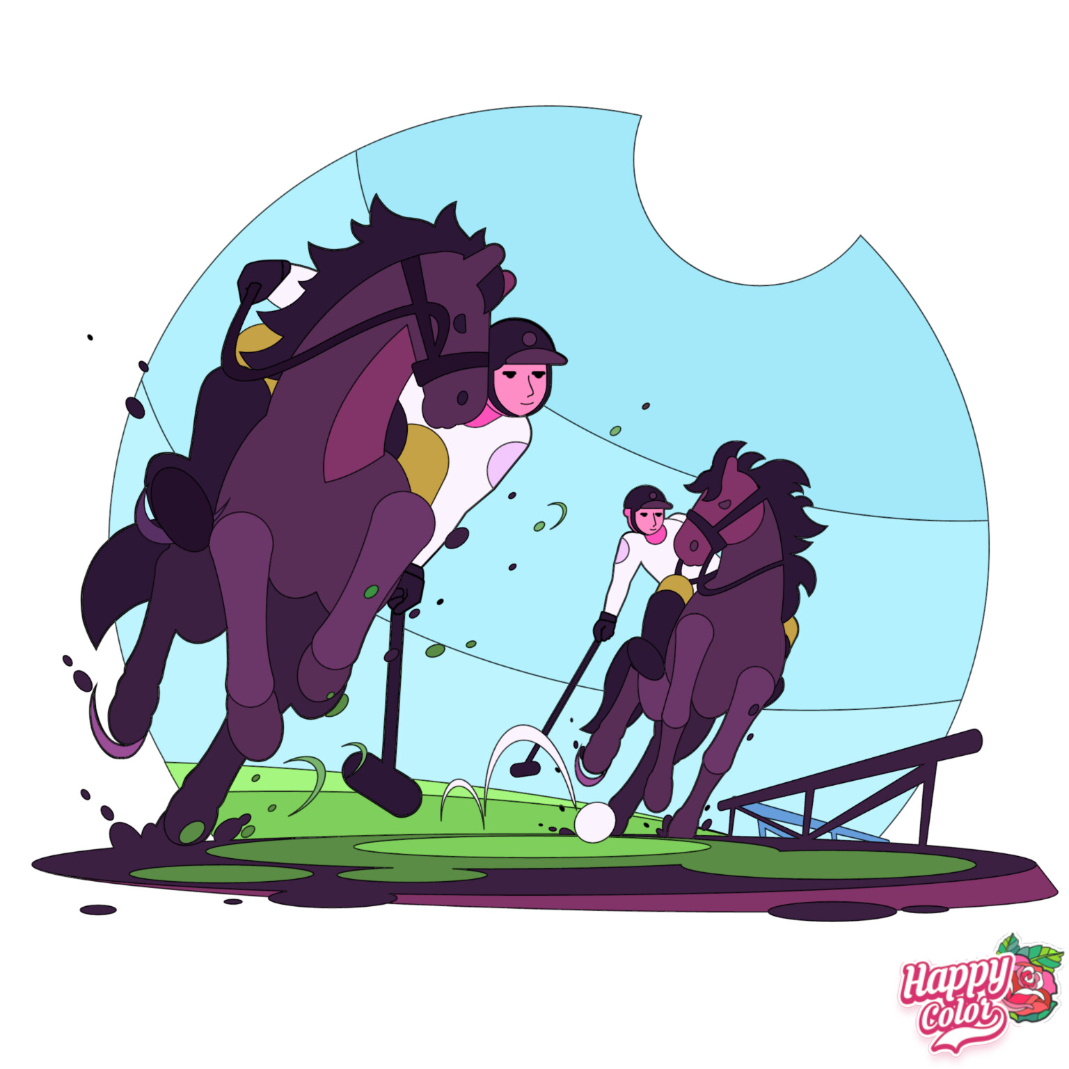 ArtStation - Players Playing Polo On Green Field 🏑