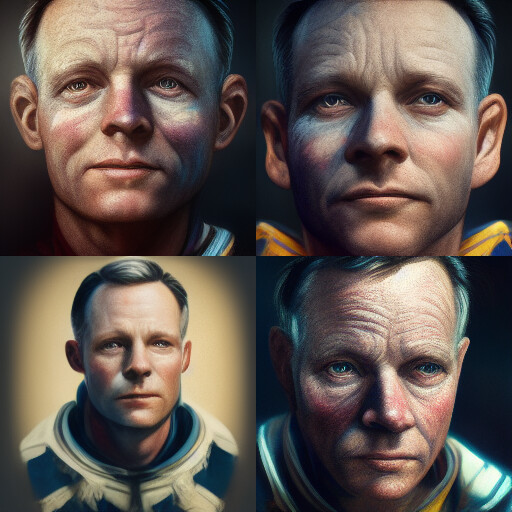Face Of A Large Picture Of Neil Armstrong