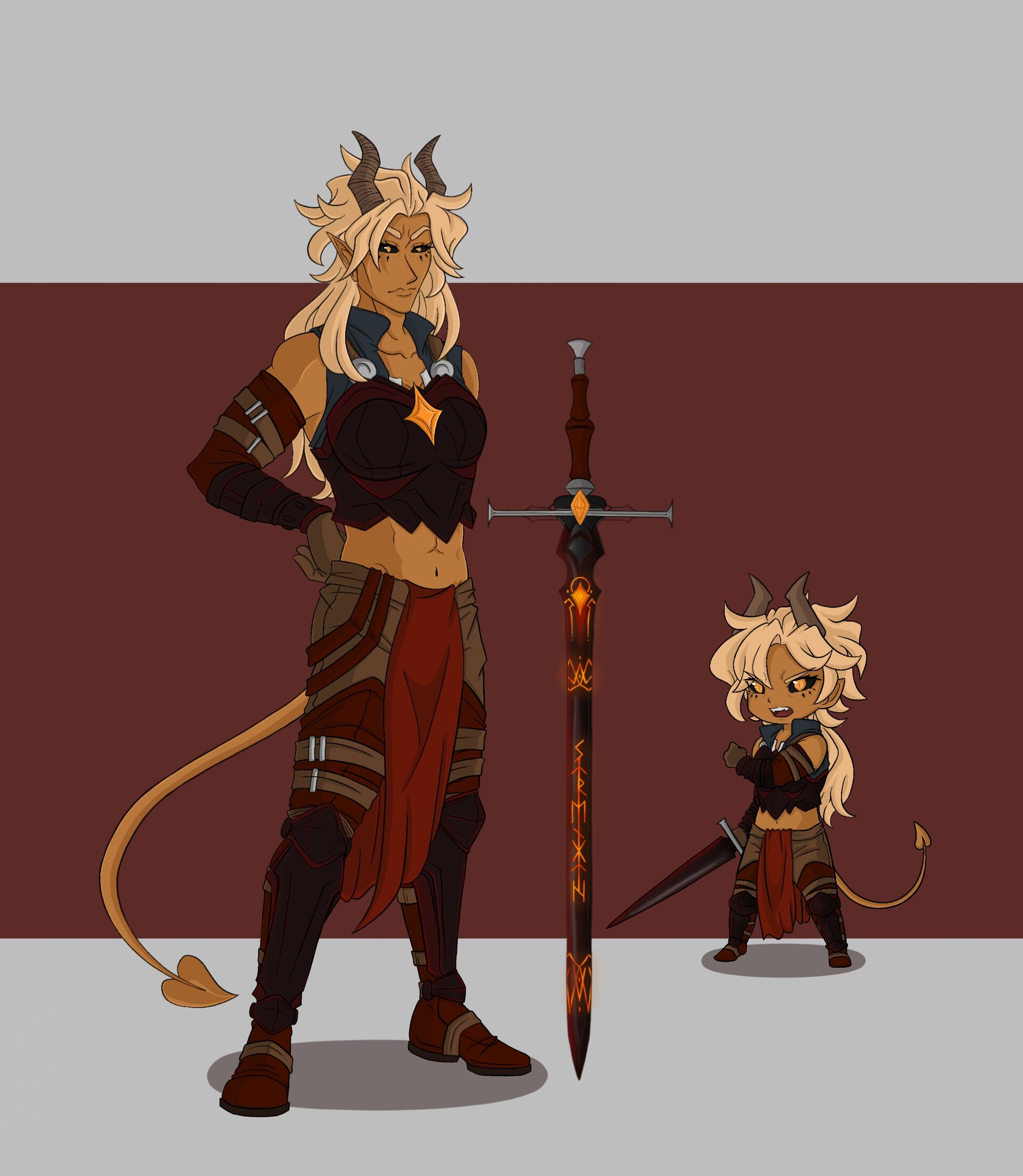 ArtStation - Early Character Art - Tiefling Fighter