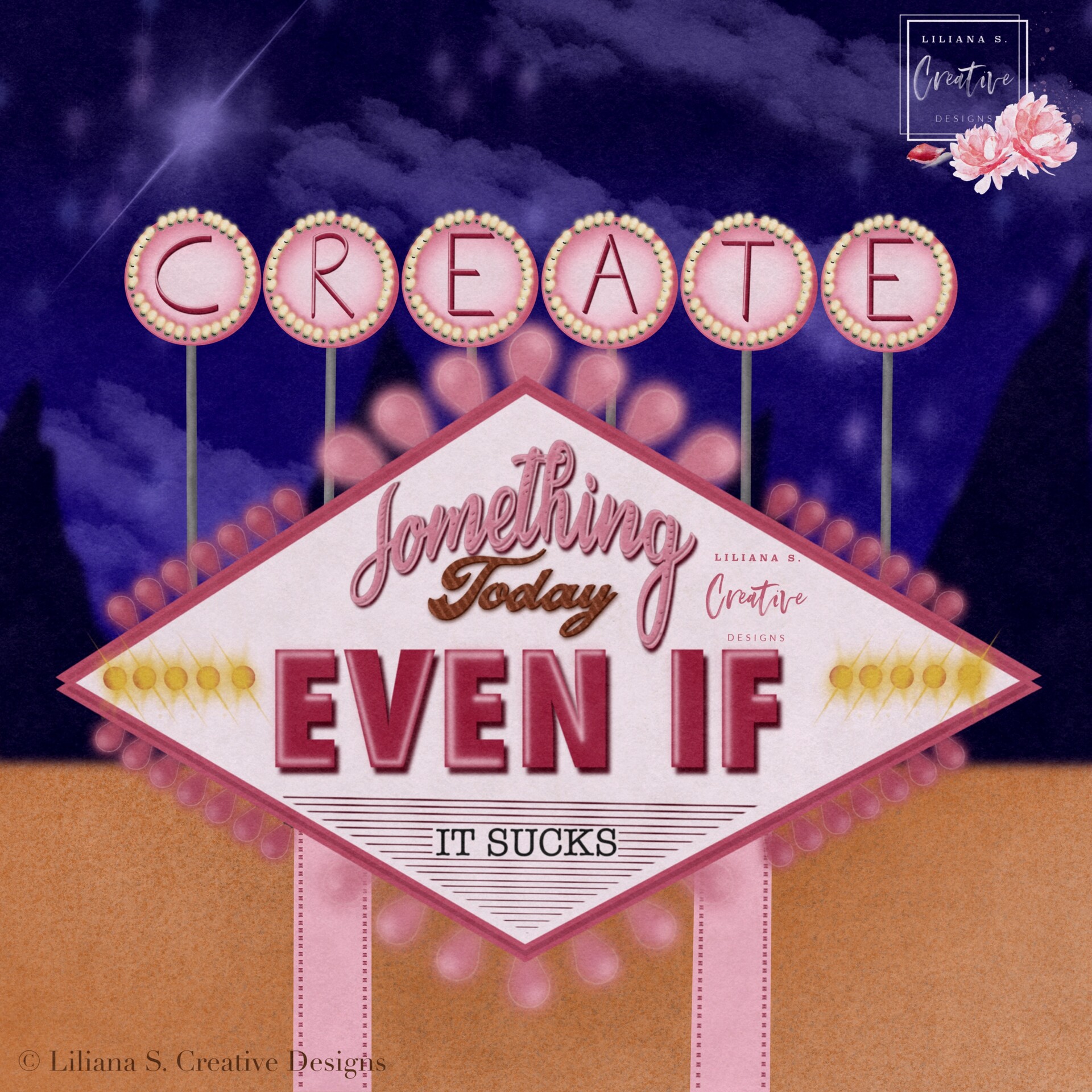 ArtStation - Lettering art: “Create something today even if it sucks”.