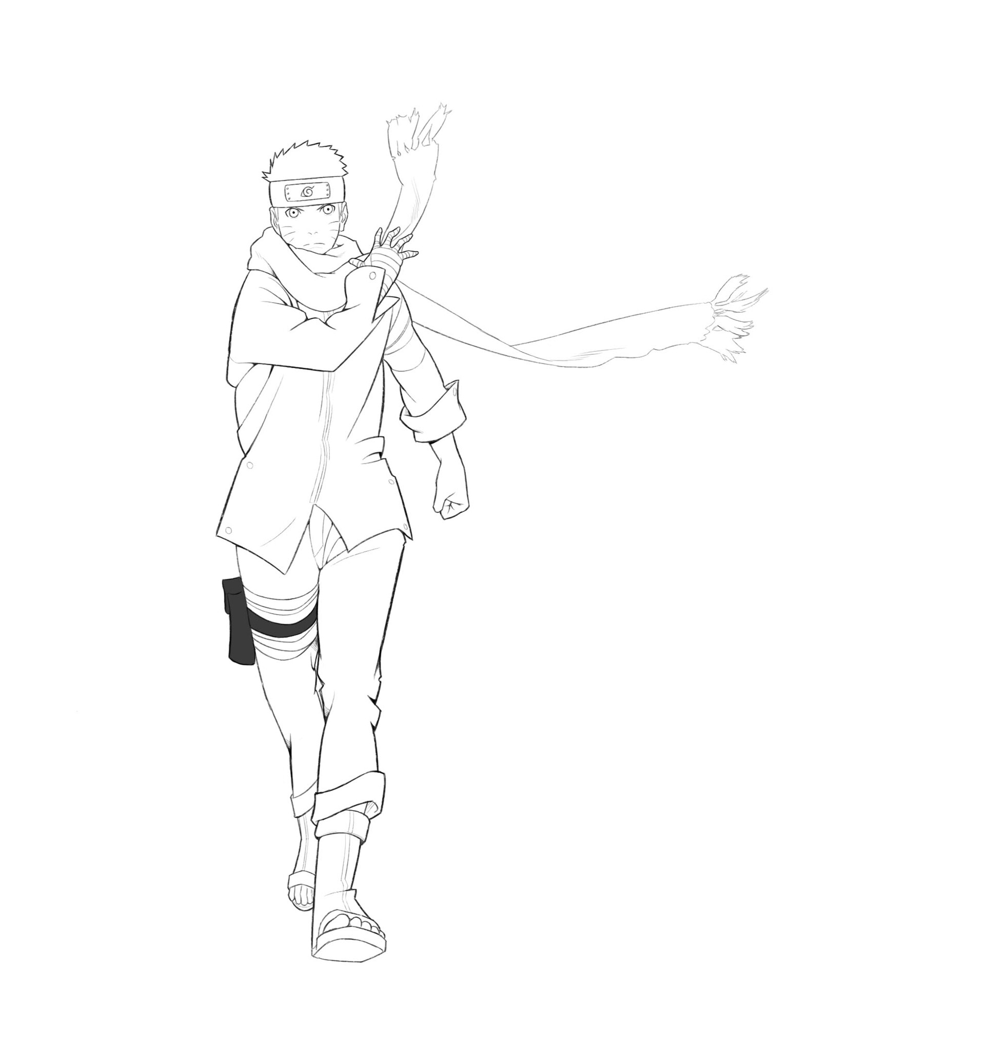 how to draw naruto the last