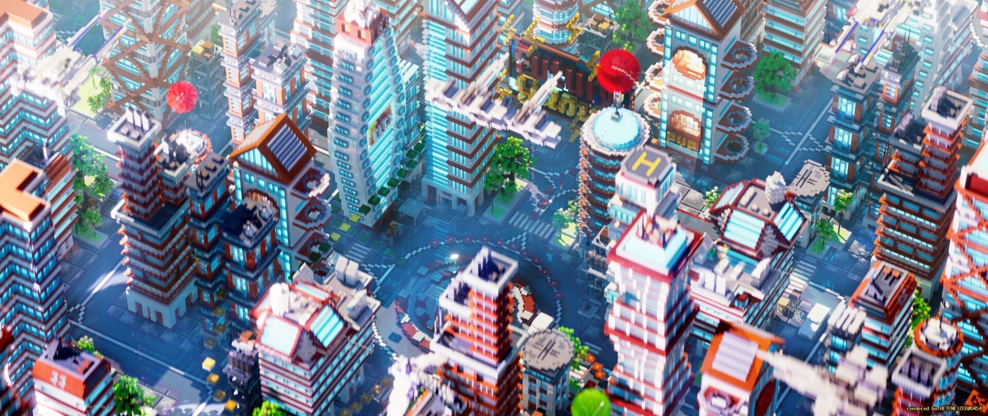 ArtStation - Sci-Fi City Orals | Minecraft Visualization