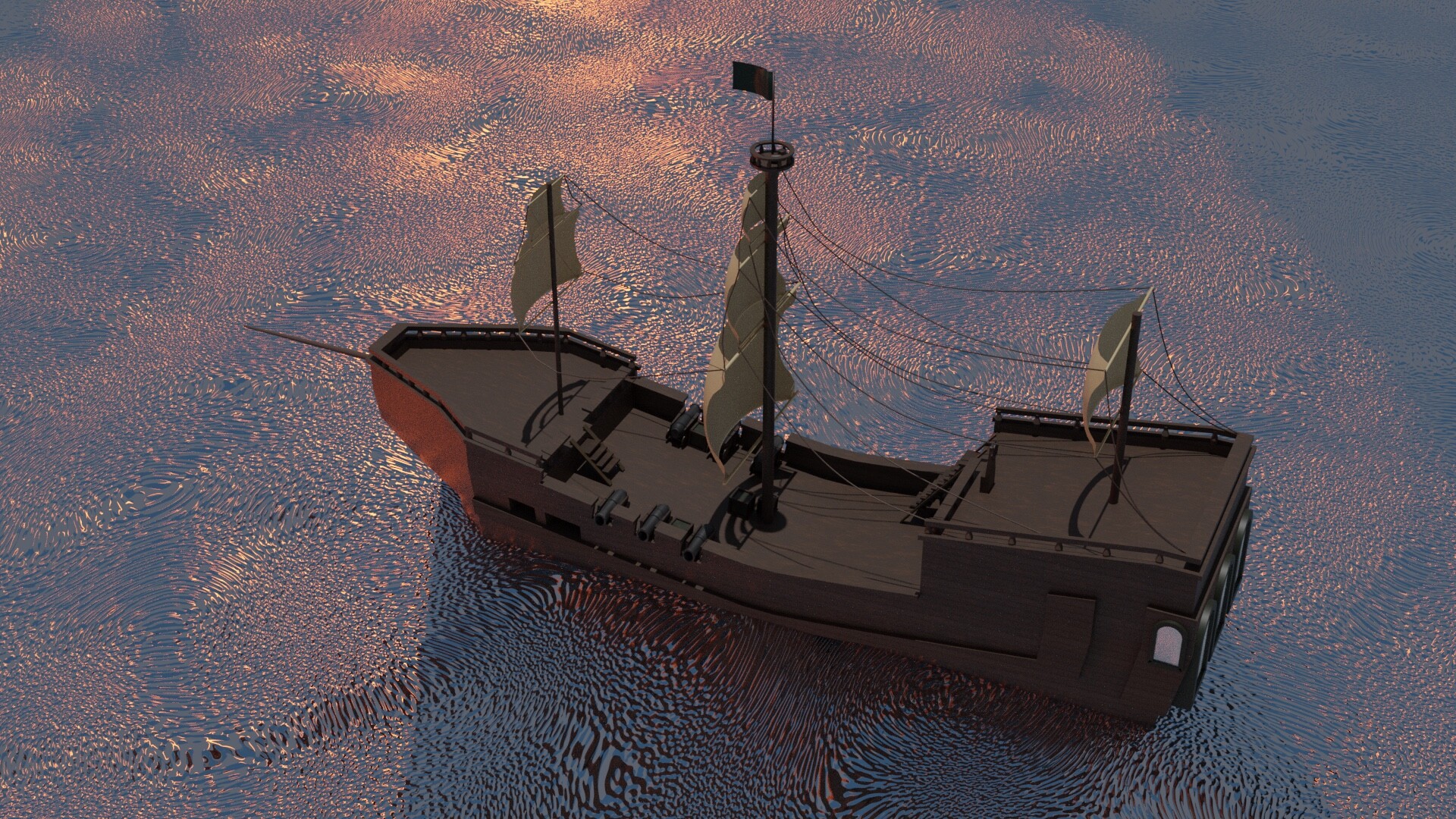 ArtStation - Low Poly Ship